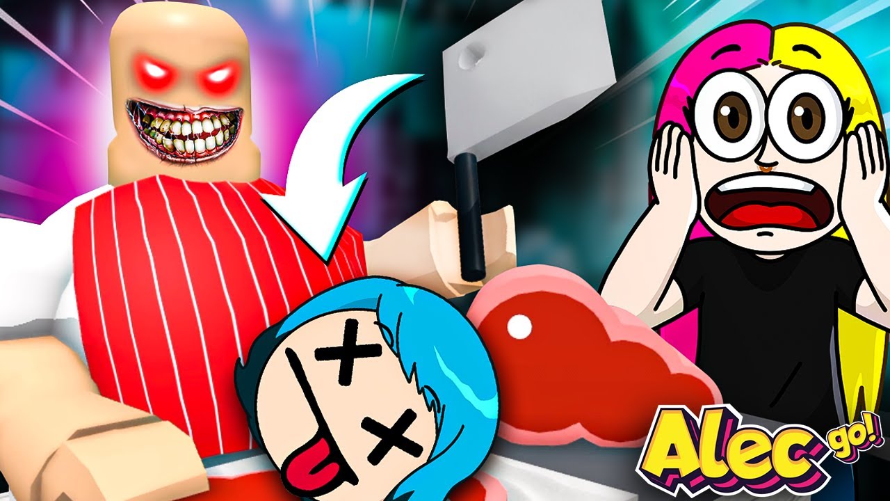 O AÇOUGUEIRO DO MAL ME PEGOU !!! ROBLOX ESCAPE Evil Butcher Shop Obby ...