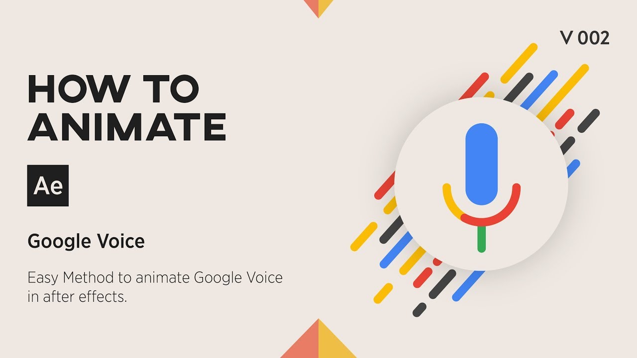 Google voice animation in adobe after effects - YouTube