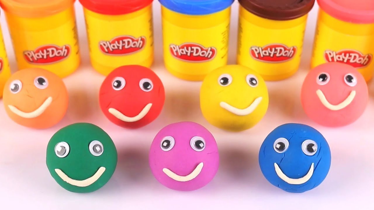 Learn How to Make Smiley Balls With Play Doh for Kids - YouTube
