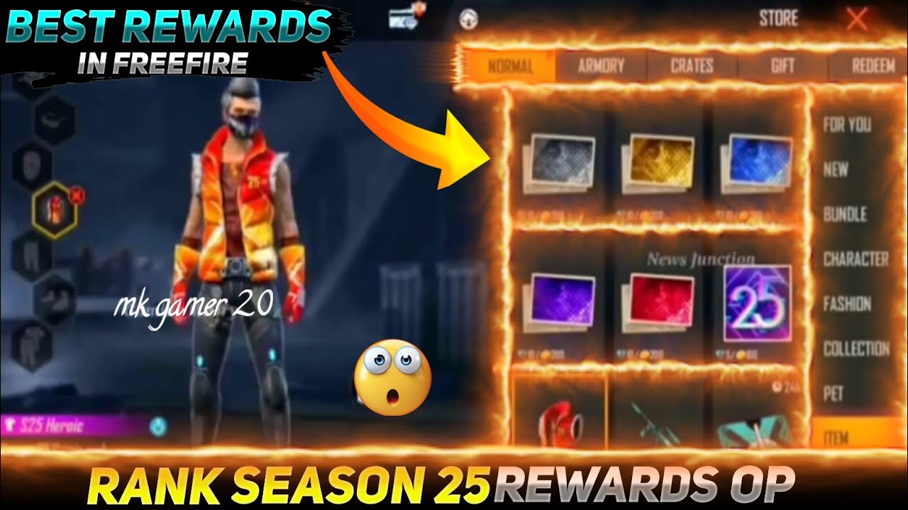 New Rank Season 25 Rewards| Season Reset Free Fire | New Update Rank ...