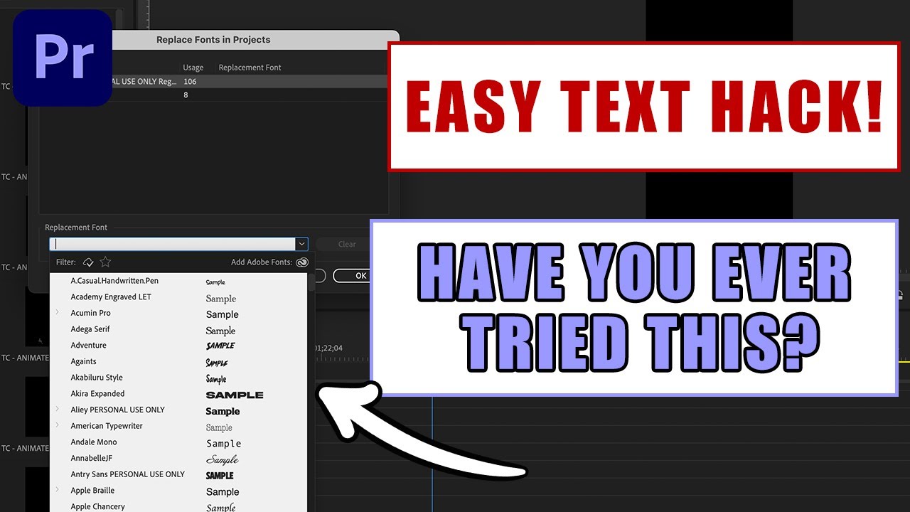 How To QUICKLY Change ALL The Fonts In Your Premiere Pro 2023 Sequence how-to-quickly-change-all-the-fonts-in-your-premiere-pro-2023-sequence