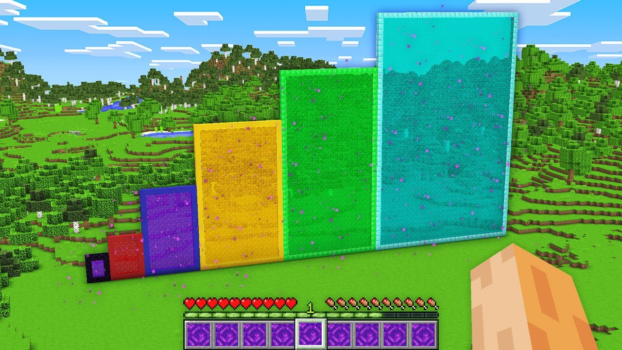 I found this ALL COLORS RAINBOW GIANT PORTALS in My Minecraft World ...