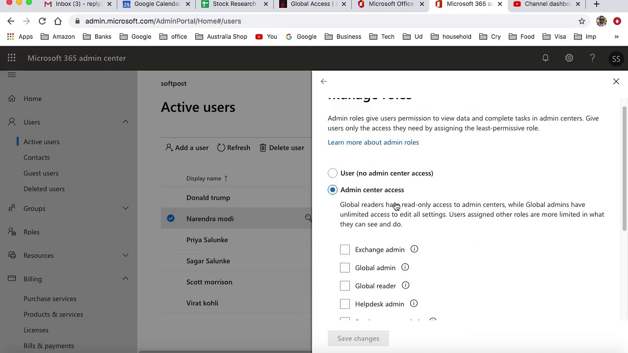 How to assign admin role to the user in office 365 - YouTube