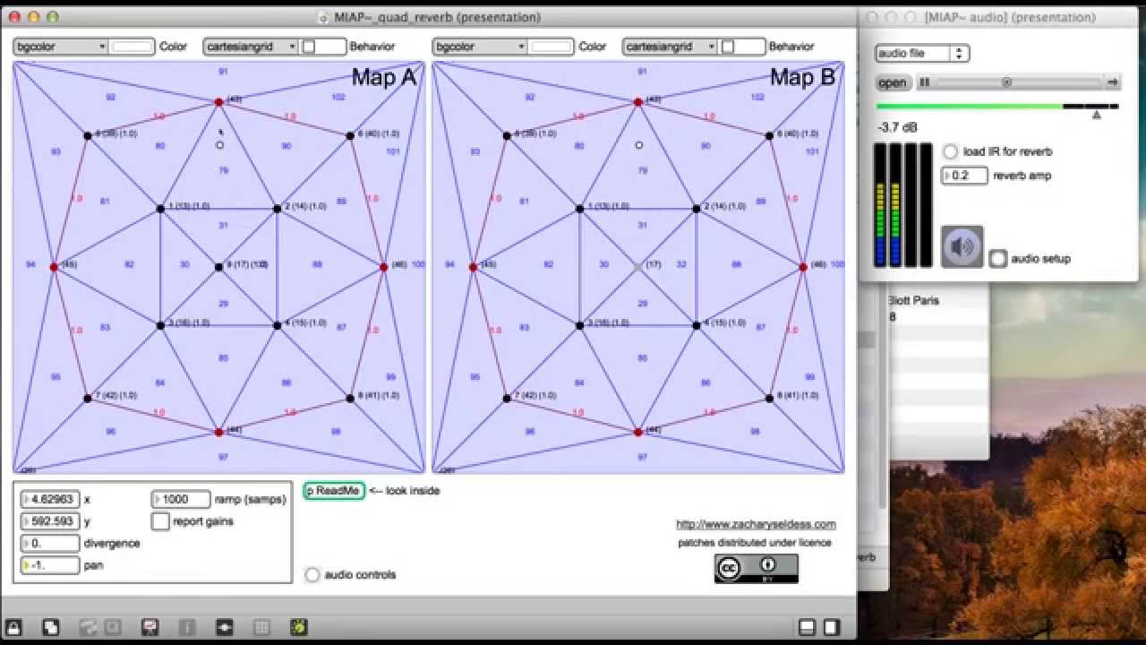 MIAP Example: quad panner with reverb - YouTube