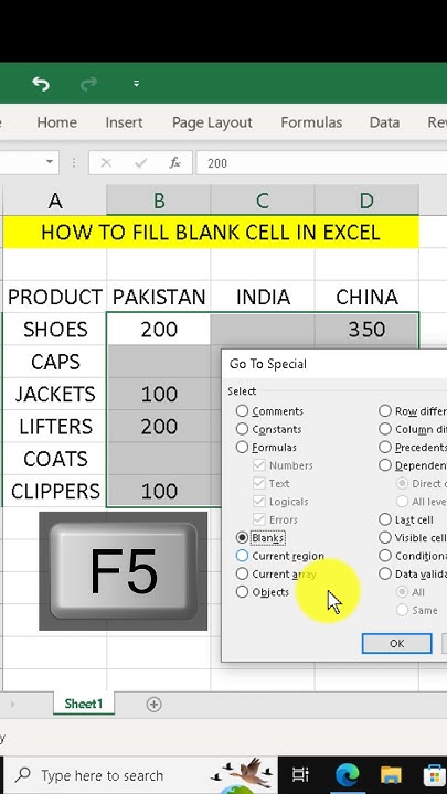 HOW TO FILL BLANK CELLS IN EXCEL - YouTube