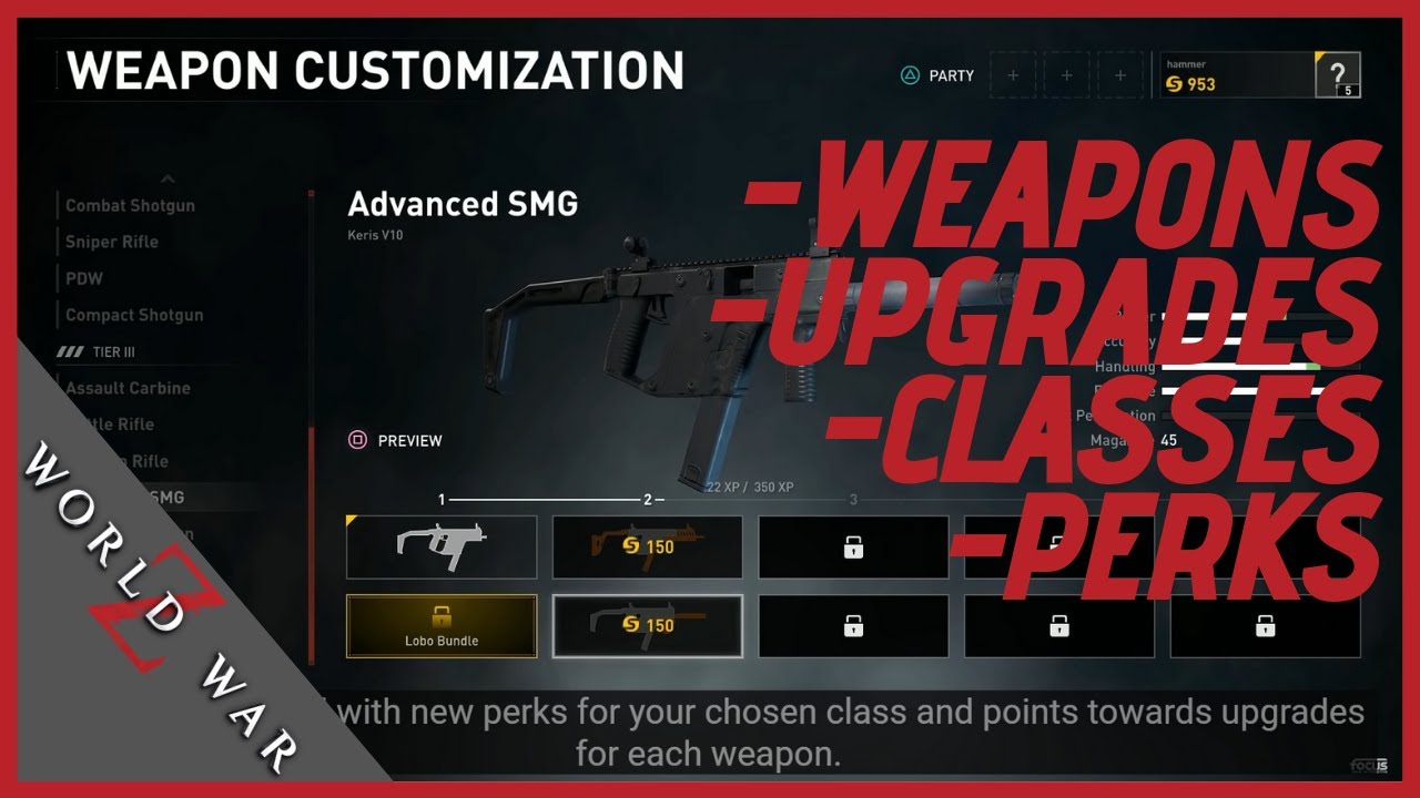 World War Z WEAPON UPGRADES, CLASS CUSTOMIZATION, PERKS & MORE! (Tips ...