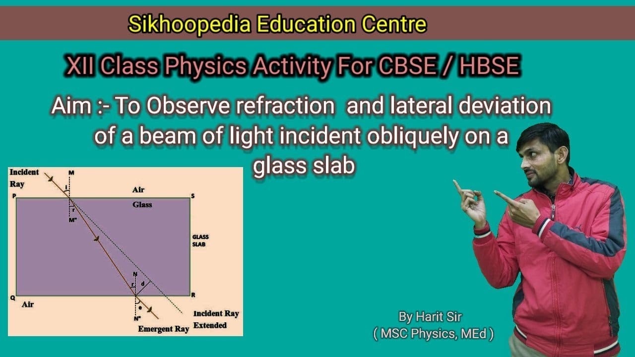 XII Class Physics Activity: Observing refraction and lateral ...