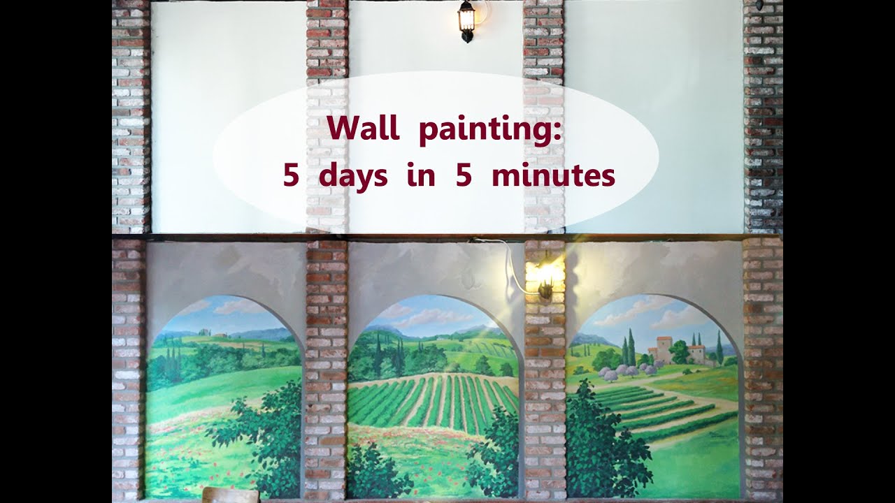 Wall painting: 5 days in 5 minutes - YouTube