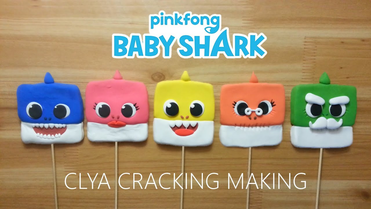 square baby shark clay cracking making 네모 아기상어 클레이로 만들기 - YouTube