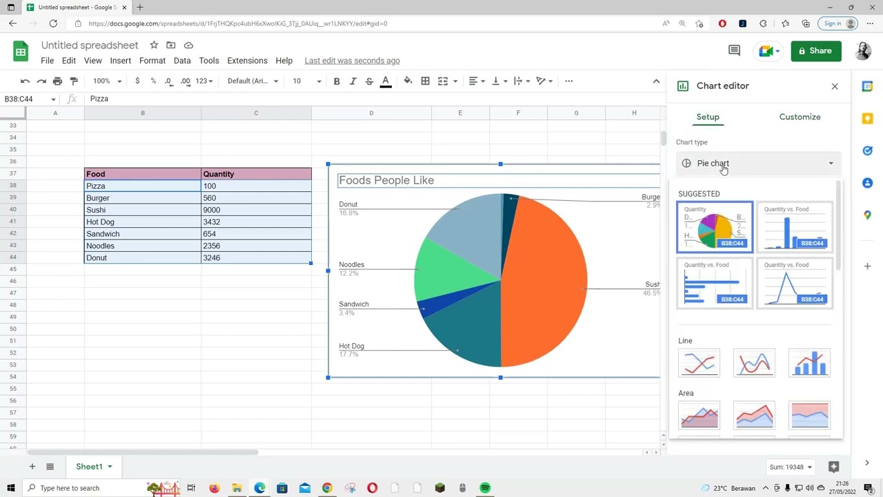 How To Insert A Chart In Google Sheets YouTube How To Insert A Chart In Google Sheets YouTube