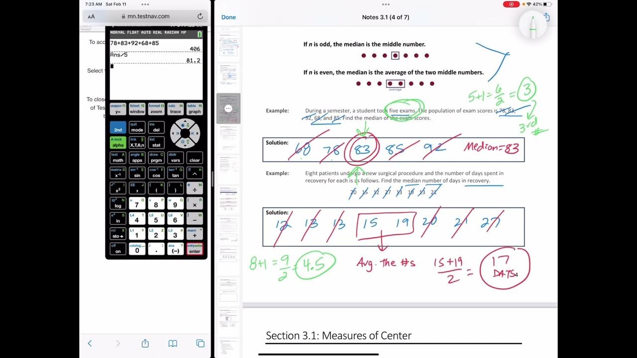 Lesson 3.1 Measures of Center - YouTube