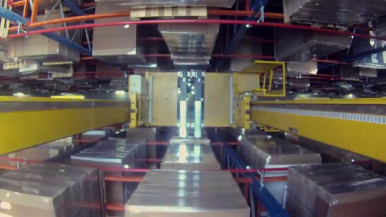DF Finish Goods Vertical Storage System for Corrugated Cardboard - YouTube
