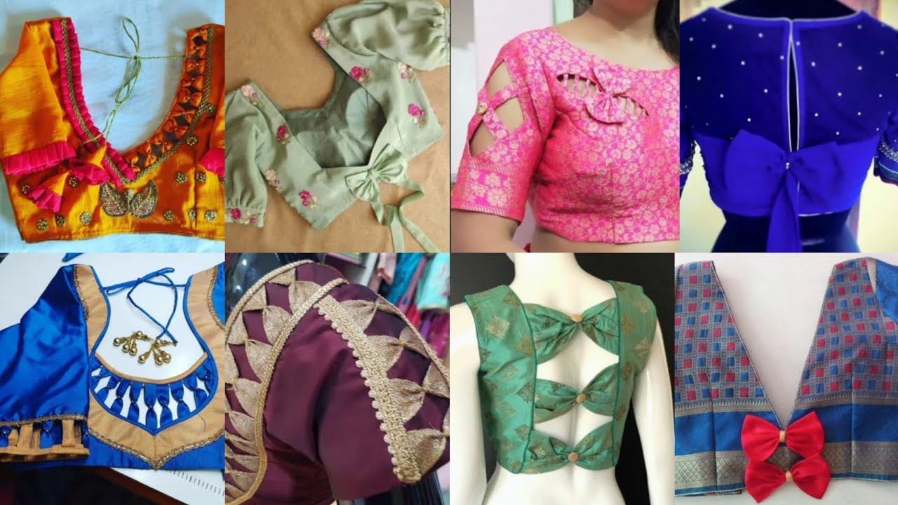 Bow Blouse gala design // Bow Blouse Back Neck Designs New Model - YouTube