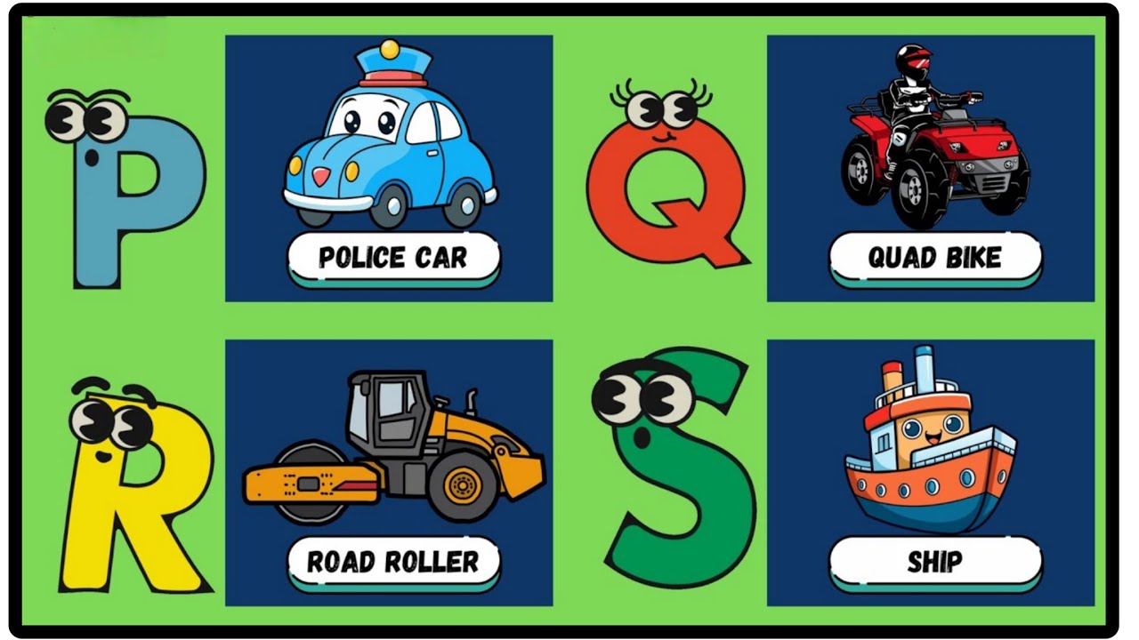 Alphabet Transport, ABC Transportation for Kids,ABC Song, Vehicles ABC ...