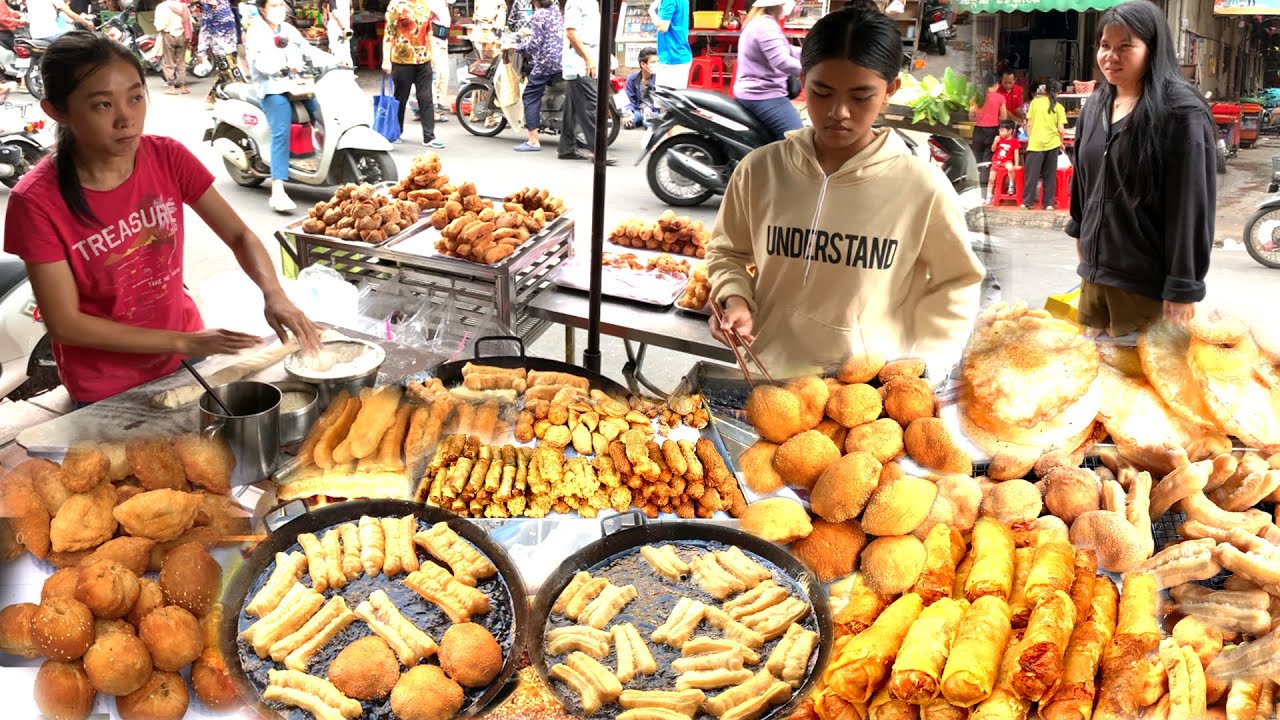 VERY Popular Delicious Street Food - Donut, Spring Roll, Fried Cake ...