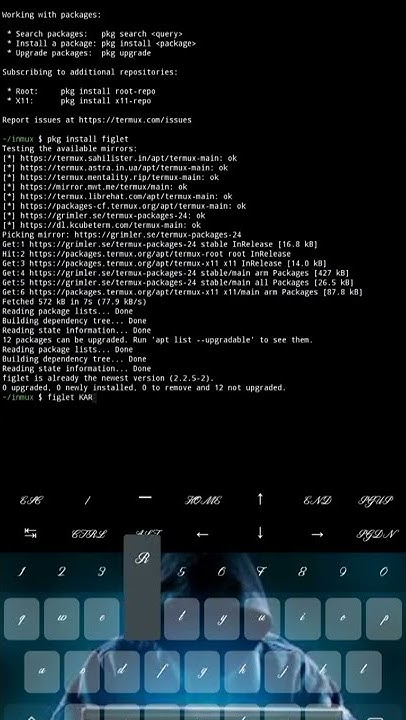 figlet install in termux create text by using figlet tool#hacking #terminal #shorts #terminator ...