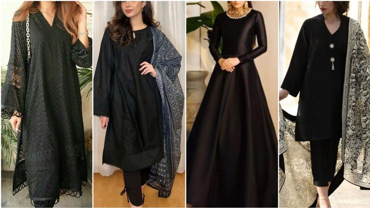Black Colour Dress Desings||Black Colour Combination Ideas 2023||Full ...