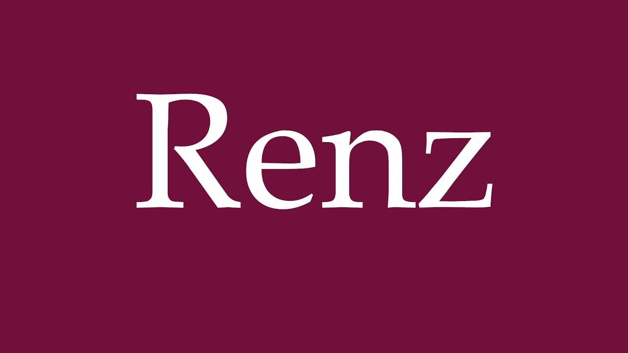 How to Pronounce ''Renz'' Correctly in German - YouTube