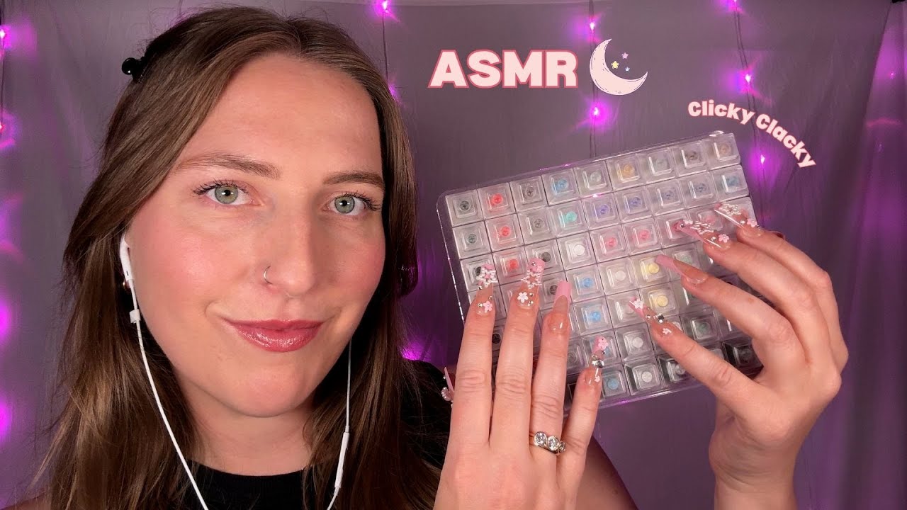 ASMR Keyboard Typing for Tingles & Sleep 💤🌙 XL Nails + Whispers - YouTube