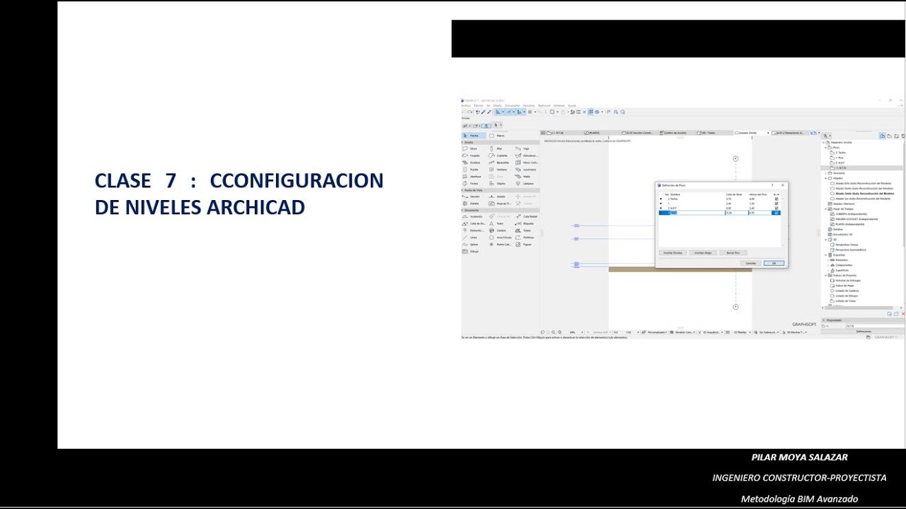 CLASE N°7 CONFIGURACIÓN DE NIVELES EN ARCHICAD - YouTube