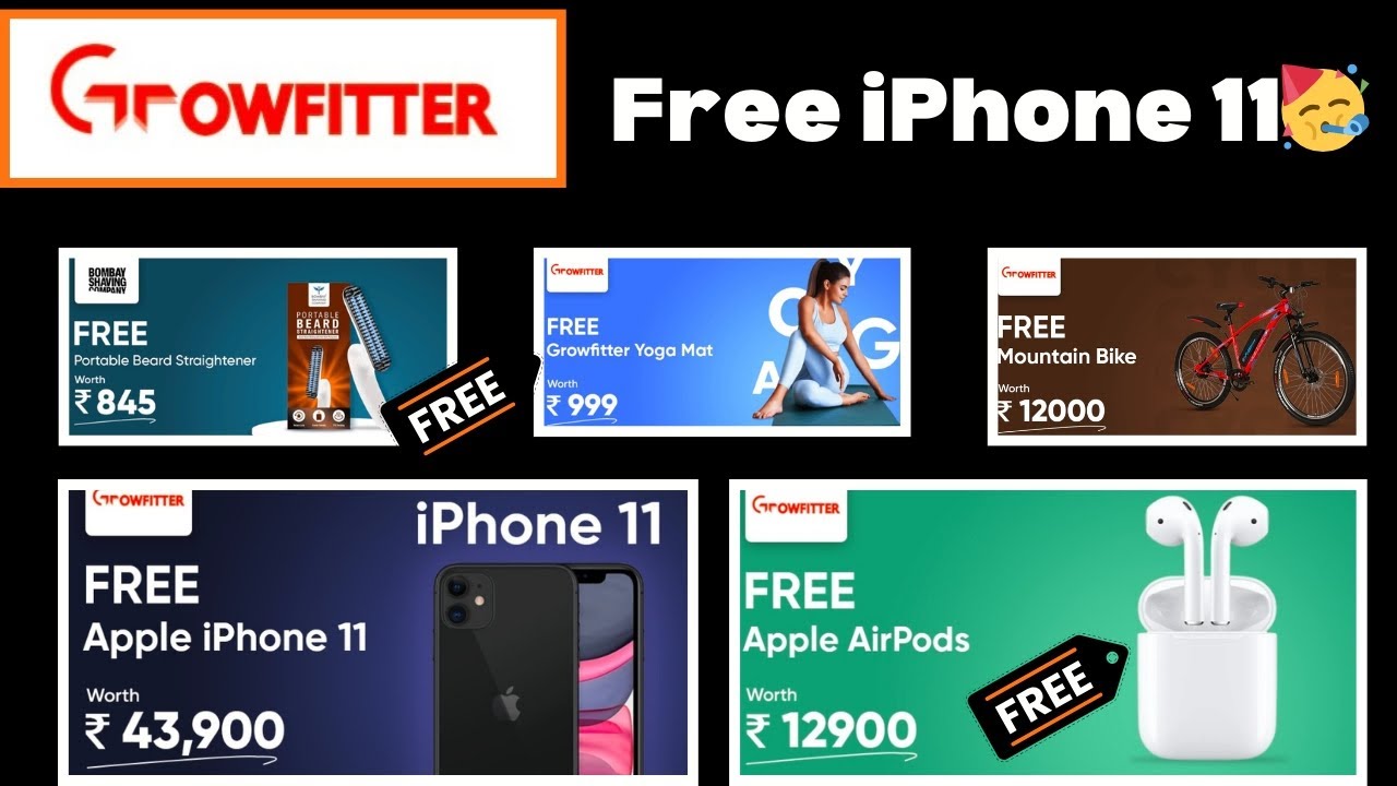 Free iPhone 11 🥳 Growfitter Loot Offer Today | Free shopping app - YouTube