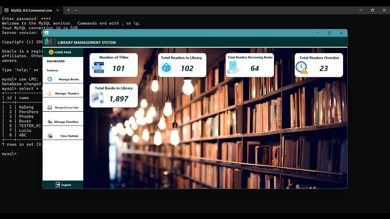 Simple java application for library management [MySql database ...