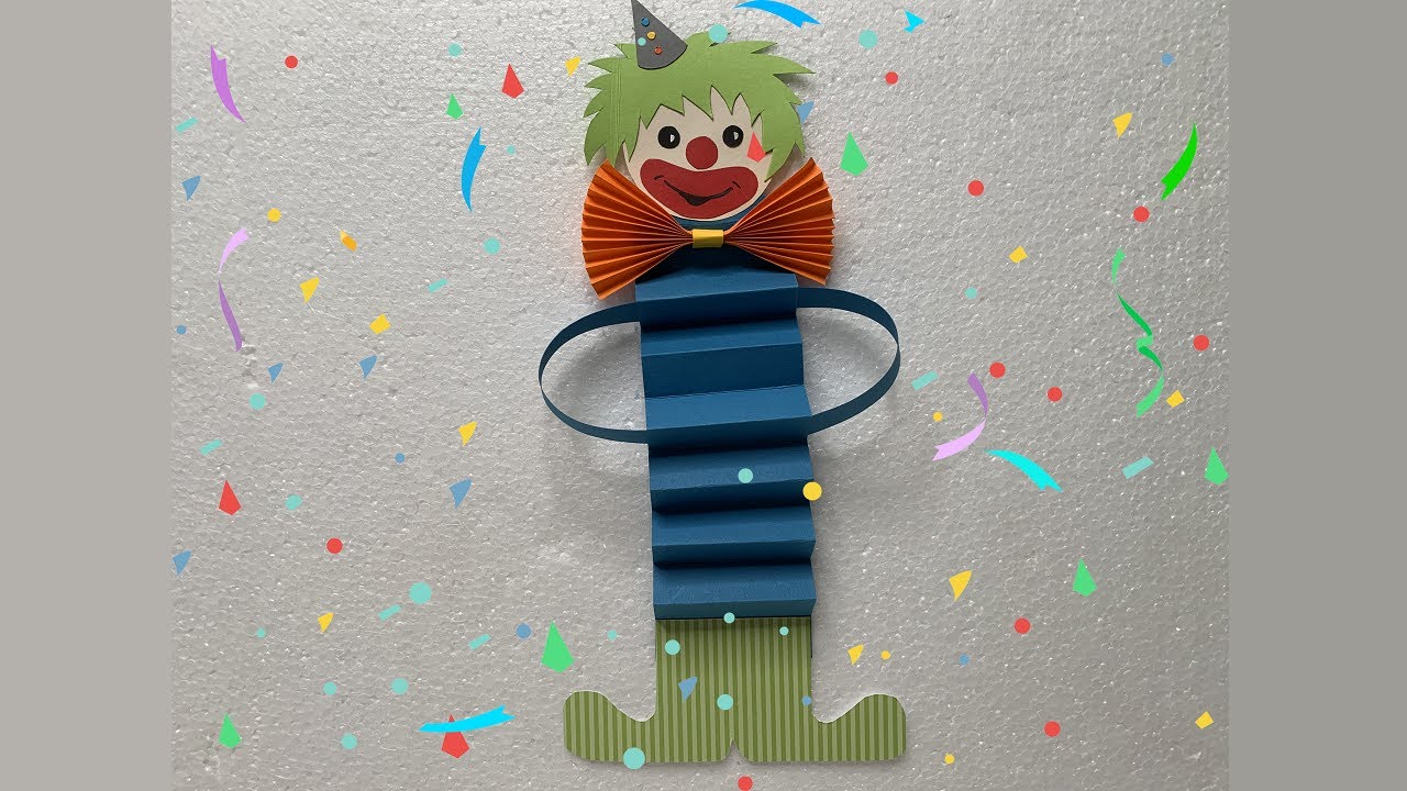 Clown aus Papier selber basteln | Idee für Faschingsdeko - YouTube