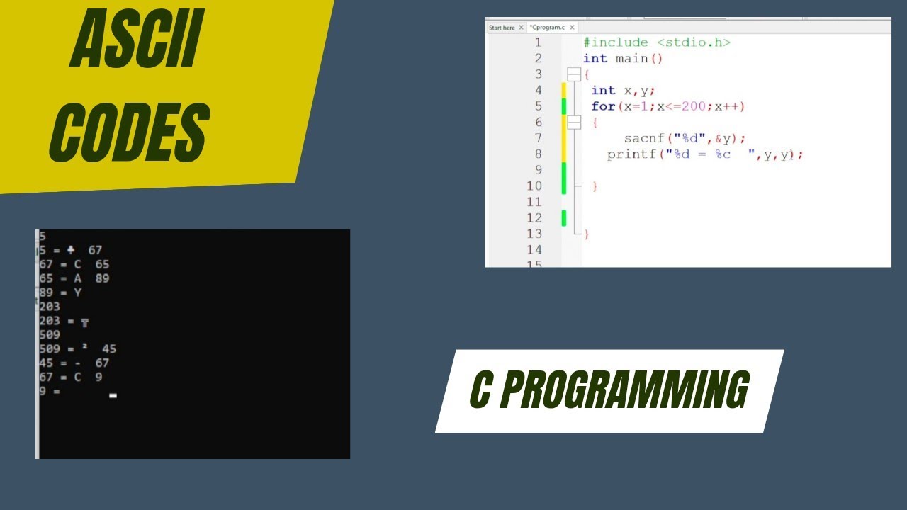 ASCII Codes : Part -2 | C Programming | Codes - YouTube