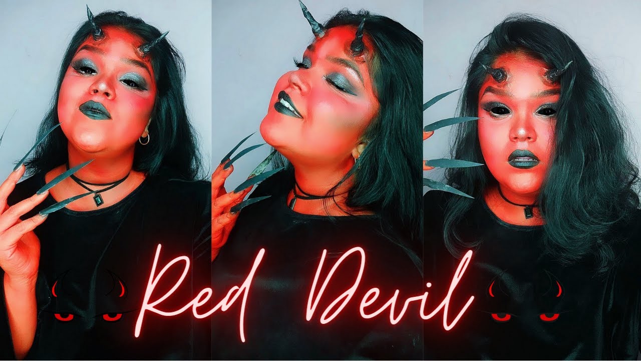 Red Devil Makeup Tutorial 👹 | Demon Makeup Look | Halloween Makeup | The Blush Babe. - YouTube
