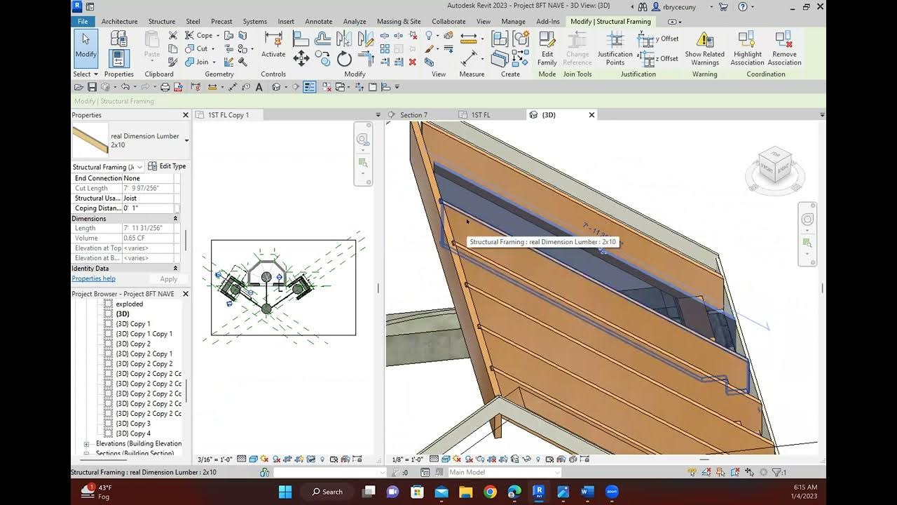 COPING RAFTERS TO RIDGE BEAM. REVIT - YouTube
