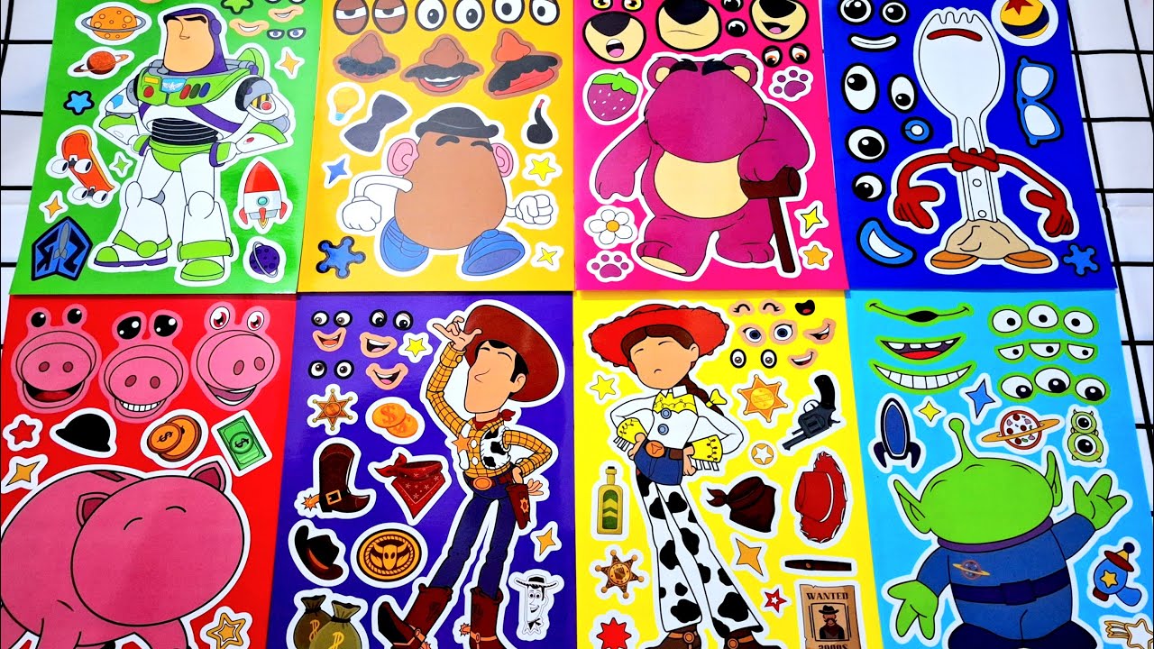 Toy Story 3 Movie DIY Silly Face Stickers with LottoBear, ToyStory ...