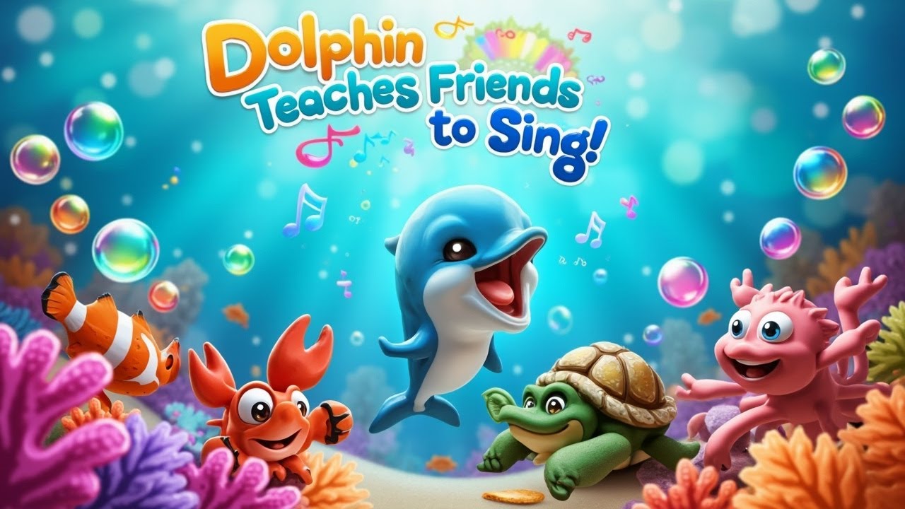 🐬 Dolphin Teaches Friends to Sing! | Underwater Music Song | Baby Sing ...