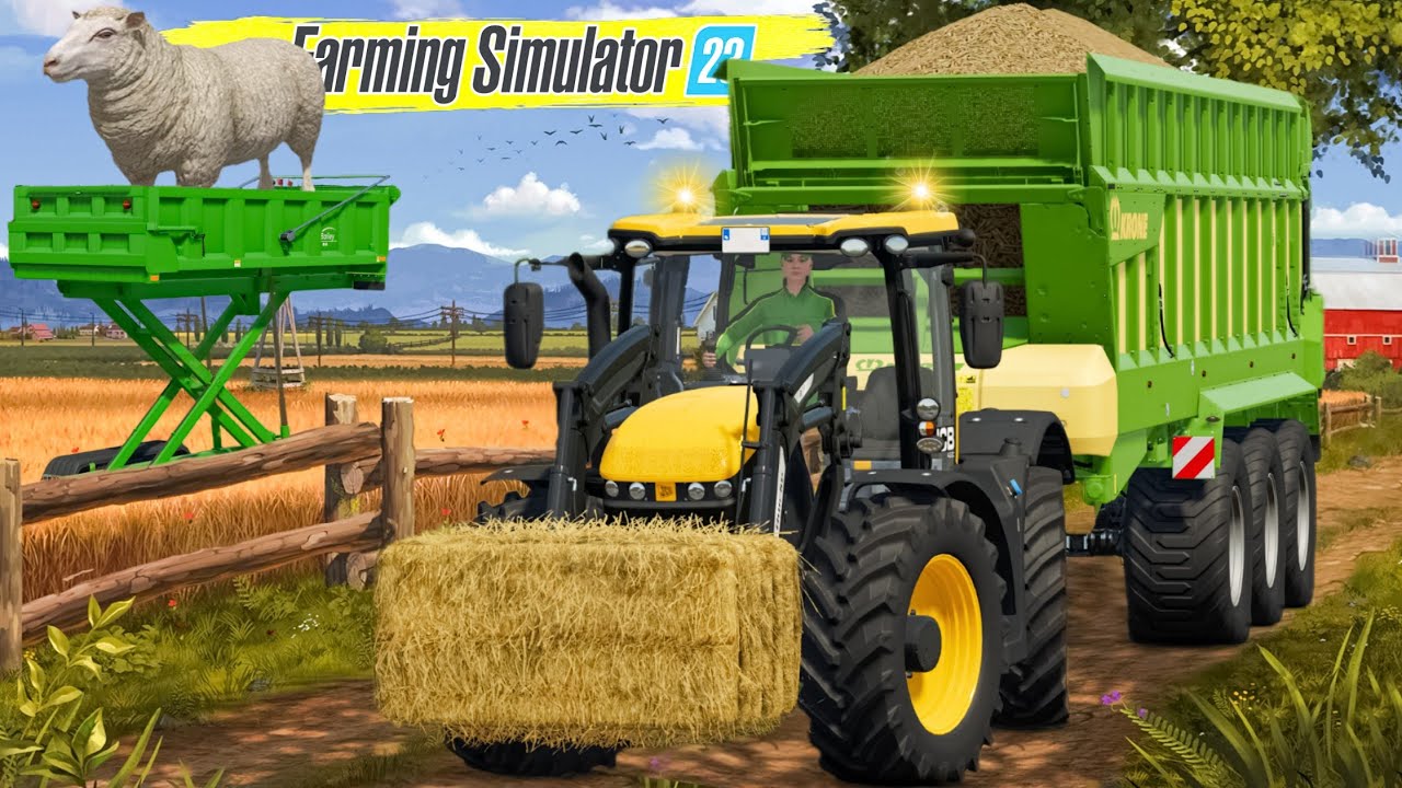 Wool Selling & Straw Delivered With JCB Tractor In Fs23 | Fs23 Full ...