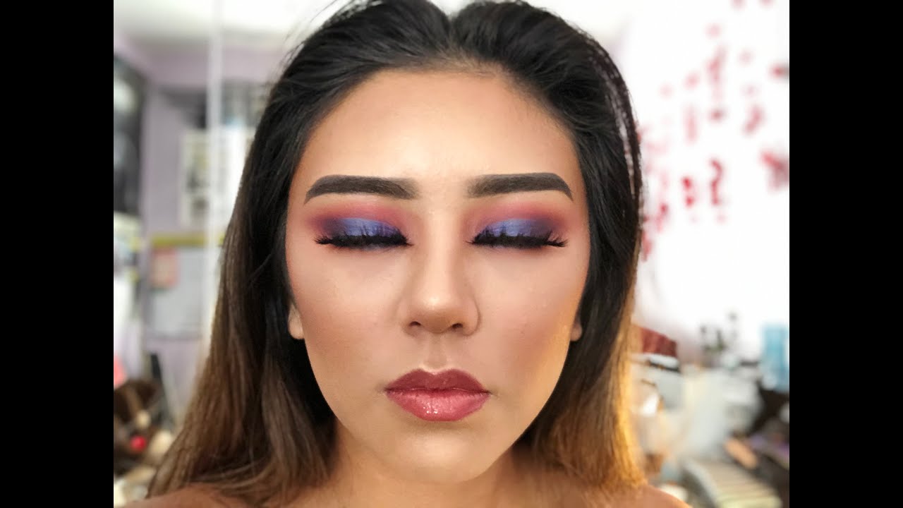 Last Day of Pride Month: Bi Flag Makeup Tutorial - YouTube