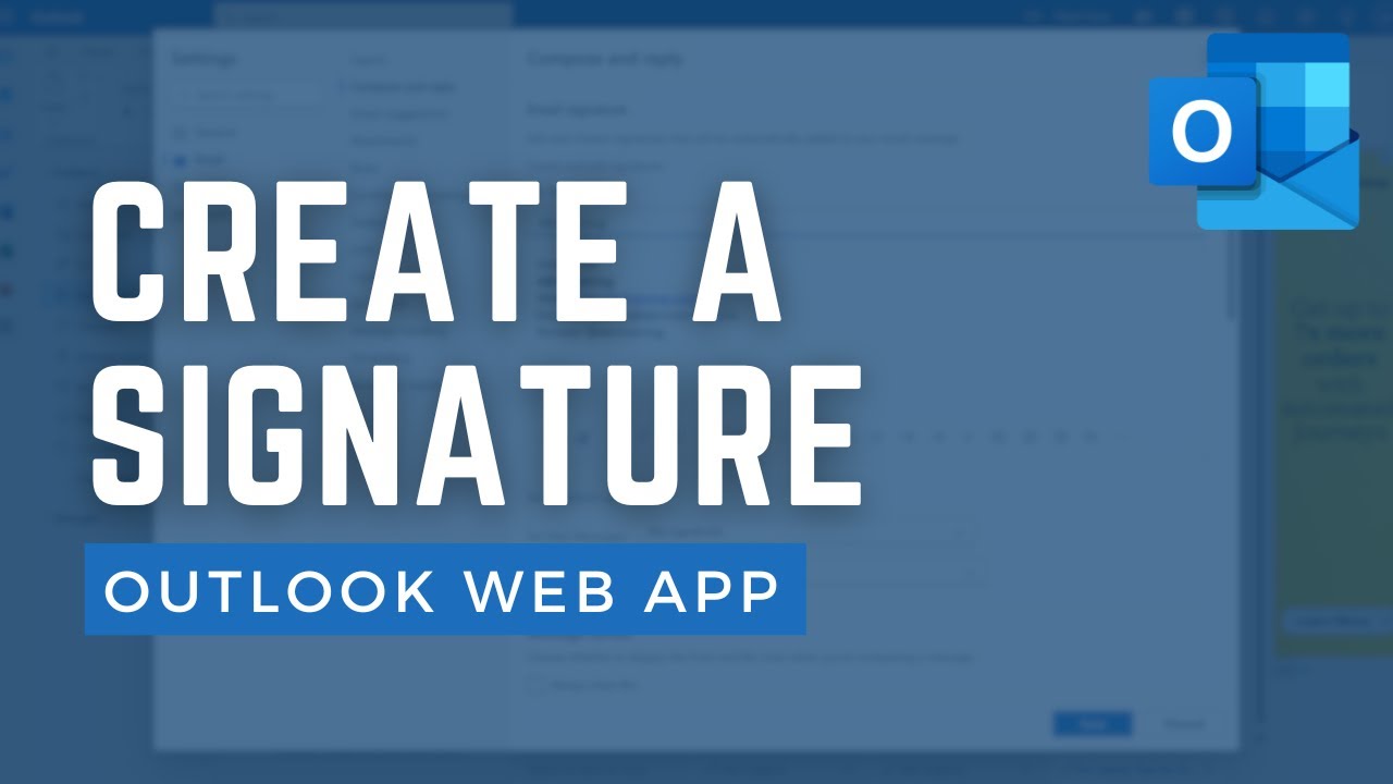 How to set up a signature in Microsoft 365 Outlook Web App (2024) - YouTube