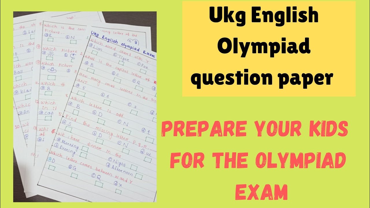Ukg English Olympiad question paper ll Alaka learning home - YouTube