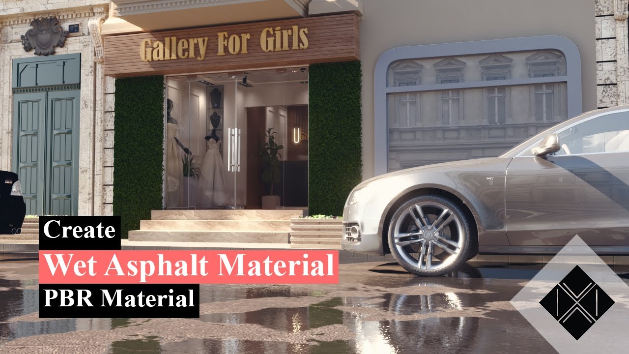 ArchViz : Create Wet Asphalt Material ( PBR Material ) - Vray Blend Mtl ...