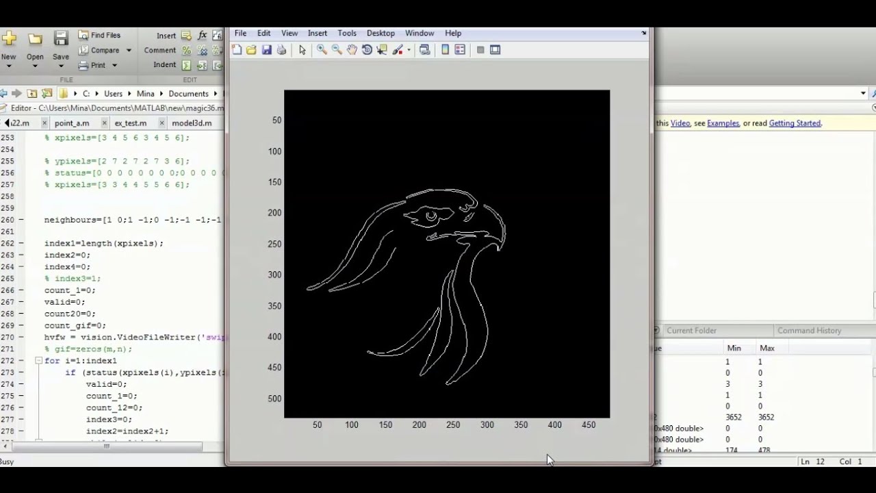 Converting Image To Edges Then Animating It In Matlab Youtube