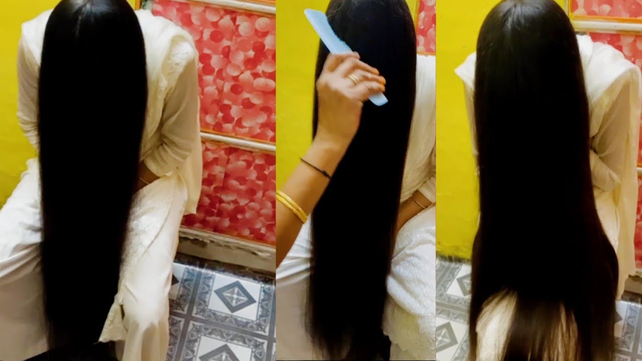 long hair combing forward | front overface long hair combing by aunt ...
