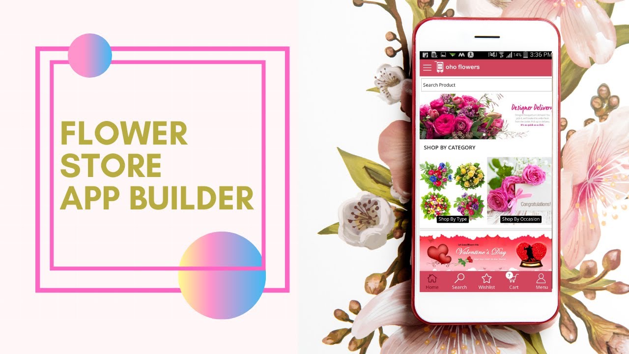 Flowers Store Mobile App Builder - Ohoshop - YouTube