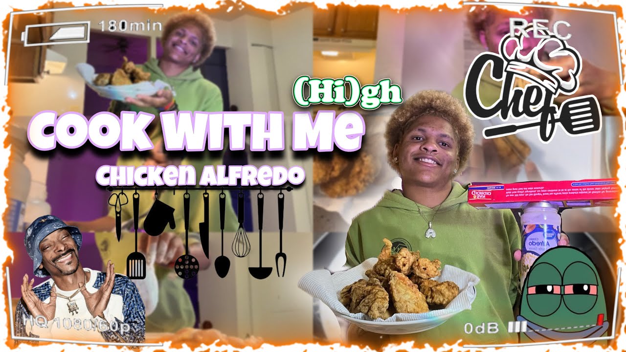 COOK WITH ME : CHICKEN ALFREDO👨🏽‍🍳🍽️(STONED EDITION🍃) - YouTube