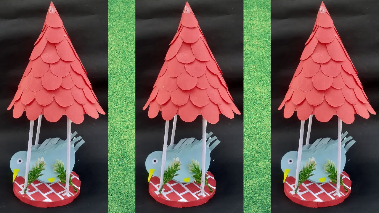 How to make Paper Bird House | Origami Bird Nest | Paper Craft ...