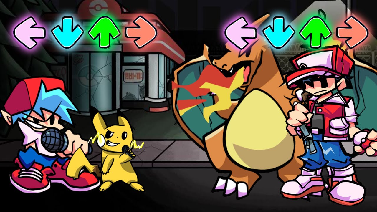 Friday Night Funkin' - Red Charizard VS Boyfriend Pikachu (Animation ...