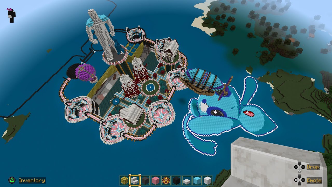 Minecraft Working on Ocean MegaBuild (Manaphy's Oasis) 12 - YouTube