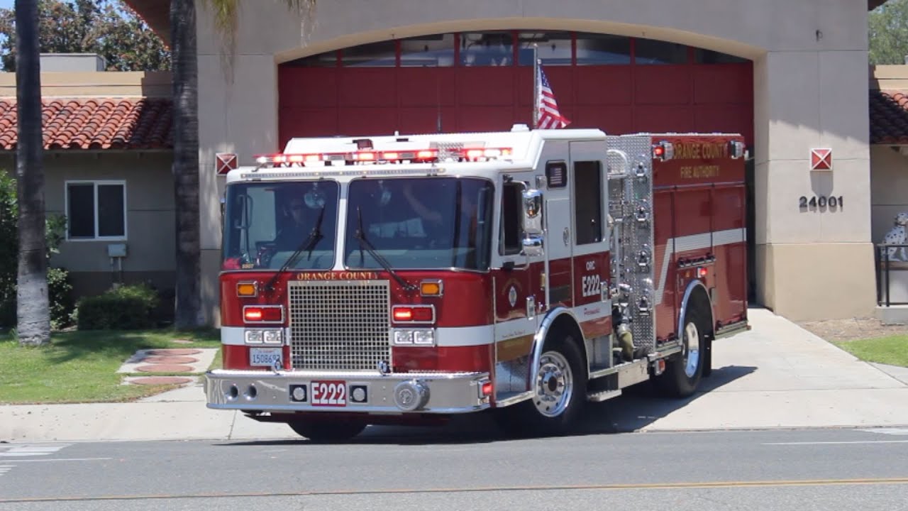 OCFA Engine 222 responding - YouTube