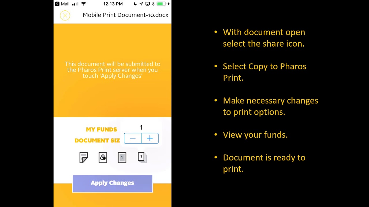 How to Use Pharos Print Mobile Application on Apple Devicese - YouTube