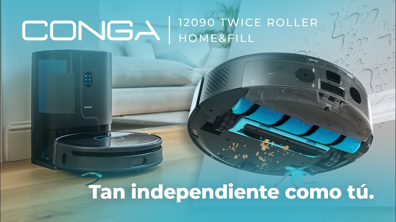 Robot aspirador y friegasuelos Conga 12090 Twice Roller Home&Fill con ...