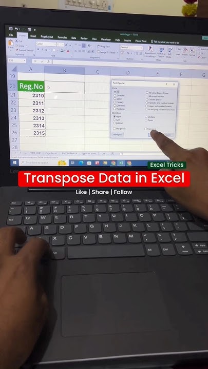 excel transpose #trending #excel #exceltips #shorts #shortvideo #viralshort - YouTube