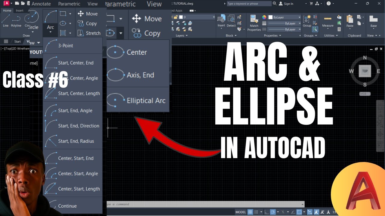 How to draw ARC and ELLIPSE in AutoCAD | AutoCAD for beginners - YouTube