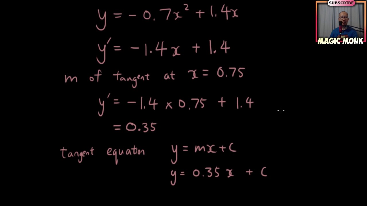 Calculus differentiation tangent line problem solving practice question ...